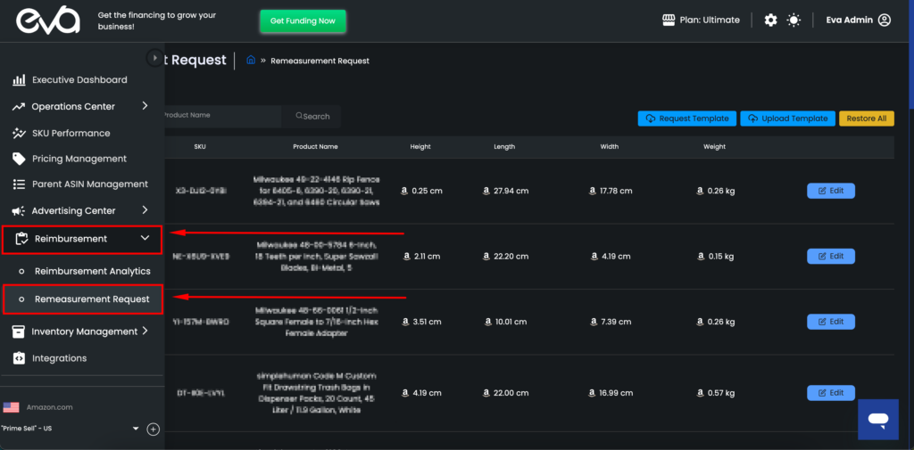 Reimburse Your Incorrectly Measured Products with Eva - Help Center | Eva
