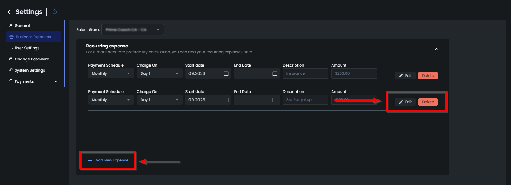 Adding Recurring Business Expenses to Your Store - Help Center | Eva